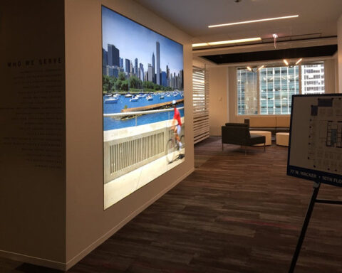 Large Format Frameless Fabric LED Light Boxes for Offices